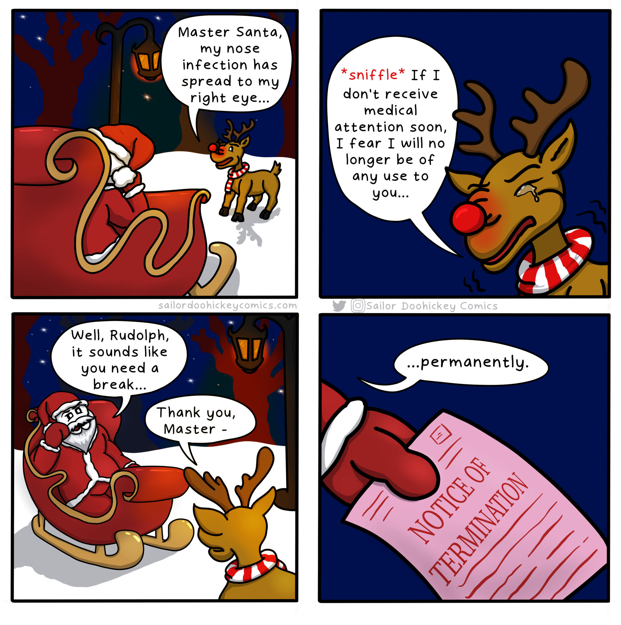 Santa The Capitalist - Rudolph's Medical Leave | Sailor Doohickey Comics